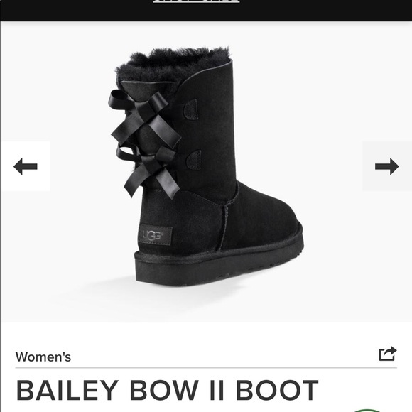 UGG | Shoes | Black Bailey Bow Ugh Boots Only Worn Twice | Poshmark